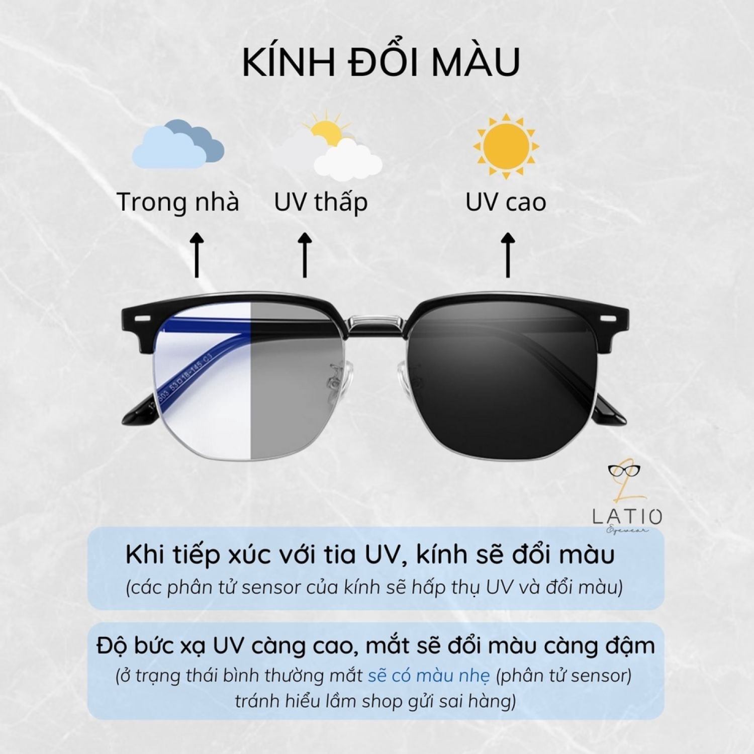 Gọng kính cận nam nữ LATIO mắt kính gọng vuông tròn kim loại thời trang ...