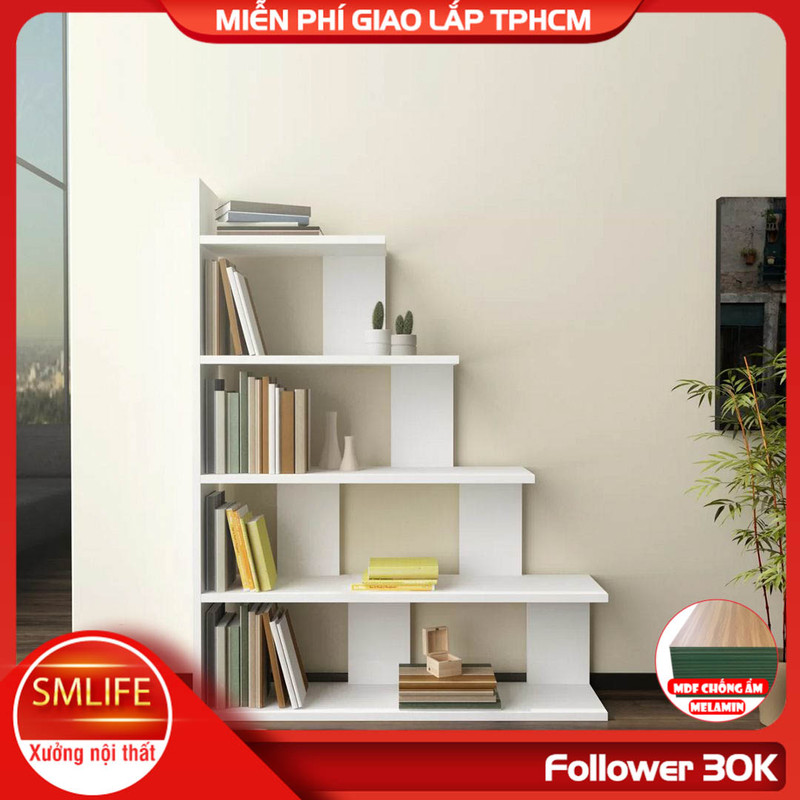 Kệ sách, kệ trang trí gỗ hiện đại SMLIFE Banjo | Gỗ MDF dày 17mm chống ...