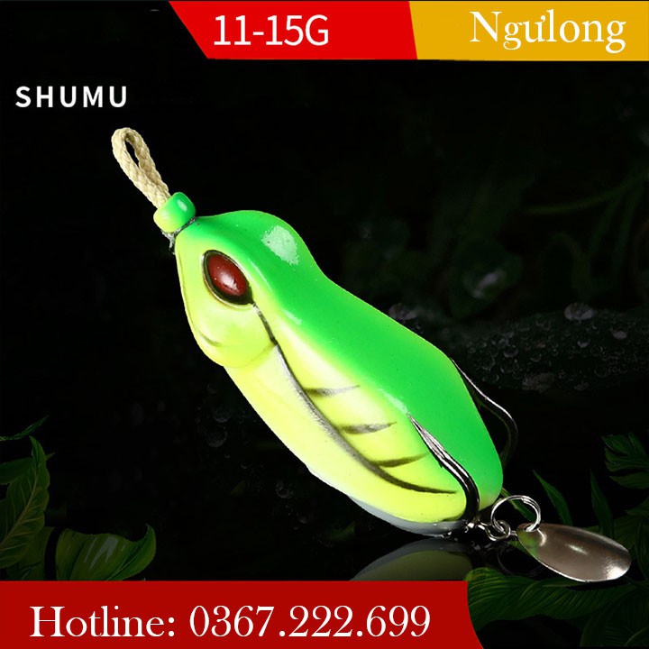 Mồi nhái hơi Shumu chuyên câu cá lóc, cá sộp siêu nhạy có thìa tạo sóng ...