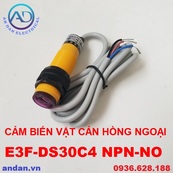 Cảm biến vật cản hồng ngoại E3F-DS30C4 NPN-NO 6-36V, Cảm biên quang E3F-DS30Y1 220V NO, E3F ...