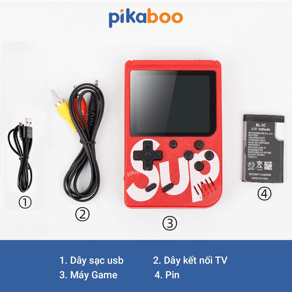 Máy game cầm tay Pikaboo 400 trò chơi kinh điển có kết nối TV màn hình ...