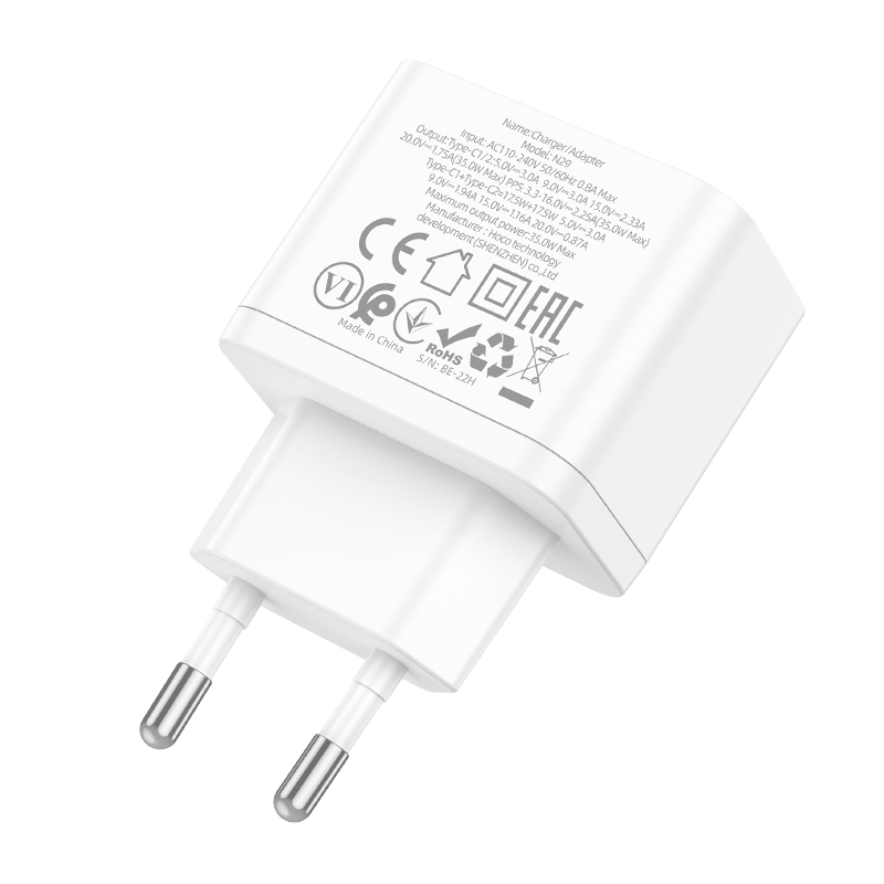 HOCO N29 100 Original Dual USB C Wall Charger PD 35W Compact Fast ...