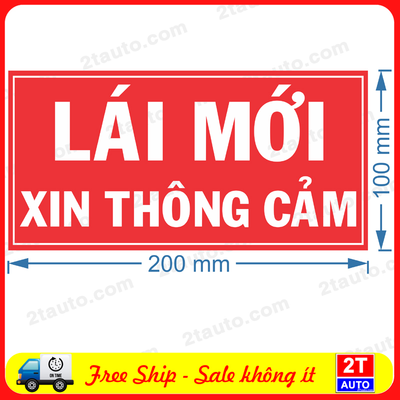 LOGO STICKER TEM XE LÁI MỚI XIN THÔNG CẢM - NỀN ĐỎ MẪU MỚI | Lazada.vn