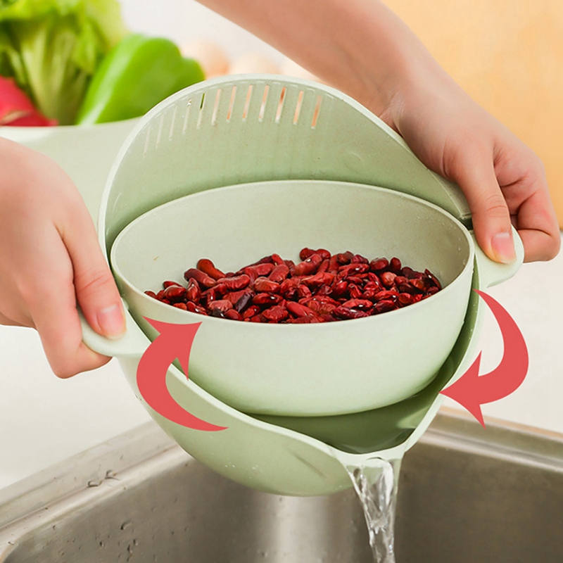 2-In-1ที่กรองในห้องครัว/Colander & Double ตะกร้าระบายน้ำสำหรับผักผลไม้ ...