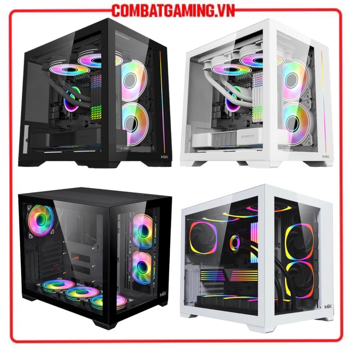 (siêu đẹp - siêu rẻ) Vỏ case máy tính MIK LV07 - MIK LV12 BLACK WHITE ...