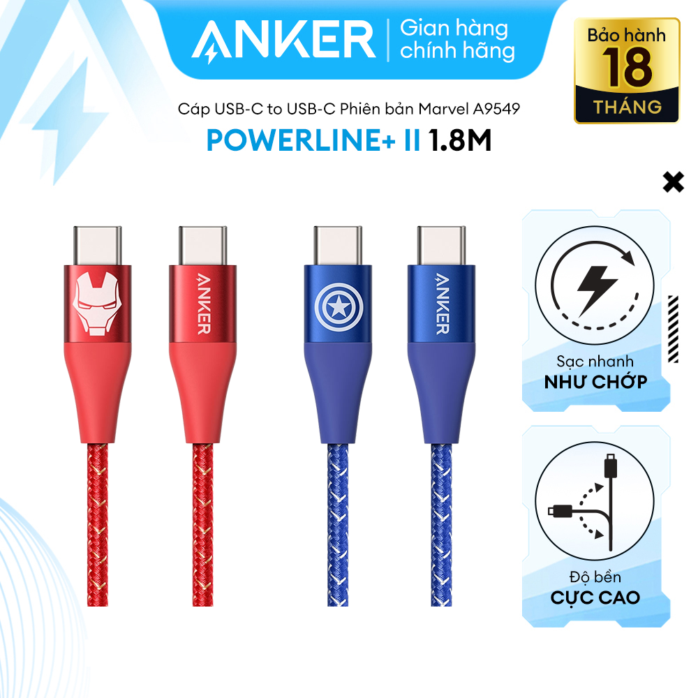 KHÔNG DÙNG CHO IP 14 SERIES TRỞ XUỐNG Cáp sạc ANKER PowerLine II USB-C TO USB-C dài 1.8M- A9549 ...