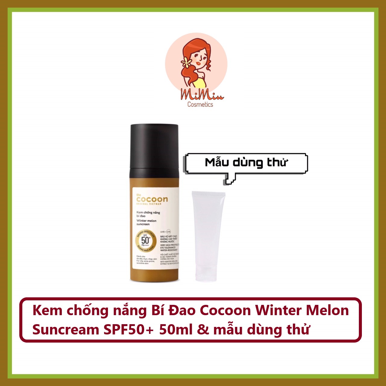 Kem chống nắng Bí Đao The Cocoon Winter Melon Sunscreen tuýp 50ml & mẫu ...