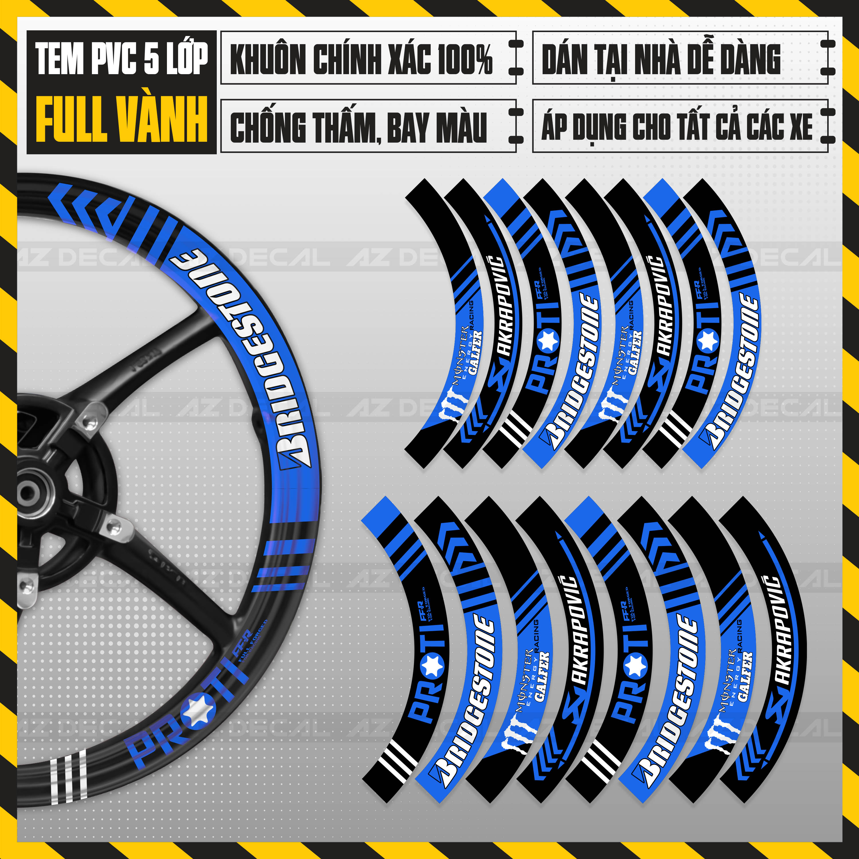 Tem Dán Vành Full Bản To Đủ 2 Bánh 16 Miếng Chủ Đề Proti FFR | FullV06 ...
