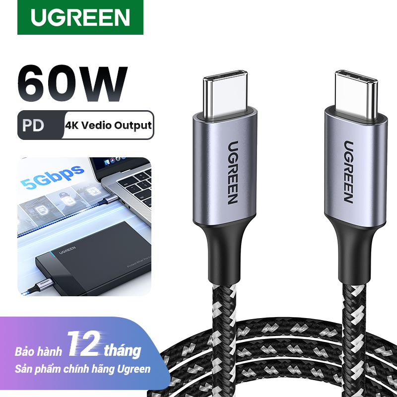 UGREEN 60W USB C to USB C Cable 4k 60Hz USB 3.1 5Gbps 60W Type C PD Fast Charging for MacBook ...