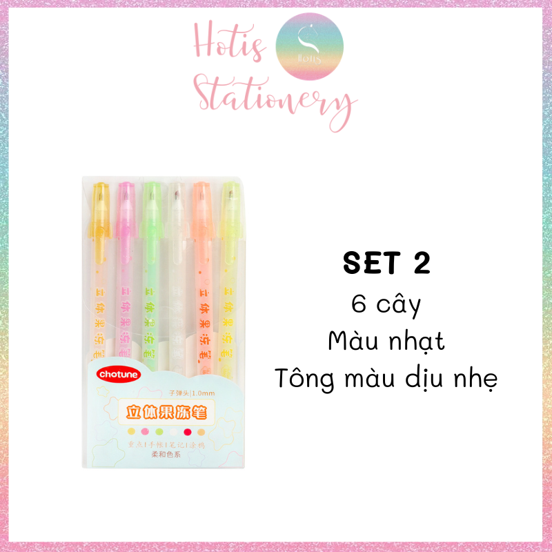 [HOTIS] 12 MÀU - Bút Jelly 3D Chotune ngòi 1mm vẽ tranh, tô màu trên ...