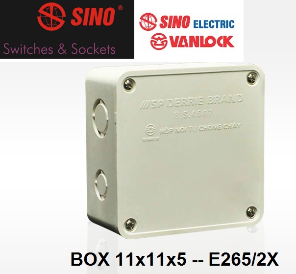 SINO - Hộp Box Nối Dây Chống Cháy Sino SP 11x11 x5 cm --- E265/2X ...