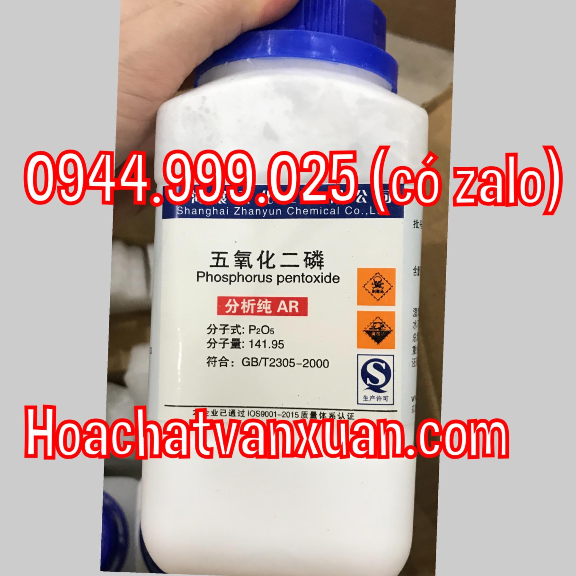 Phosphorus pentoxide CAS 1314-56-3 P2O5 chai 500g photpho oxit phot pho ...