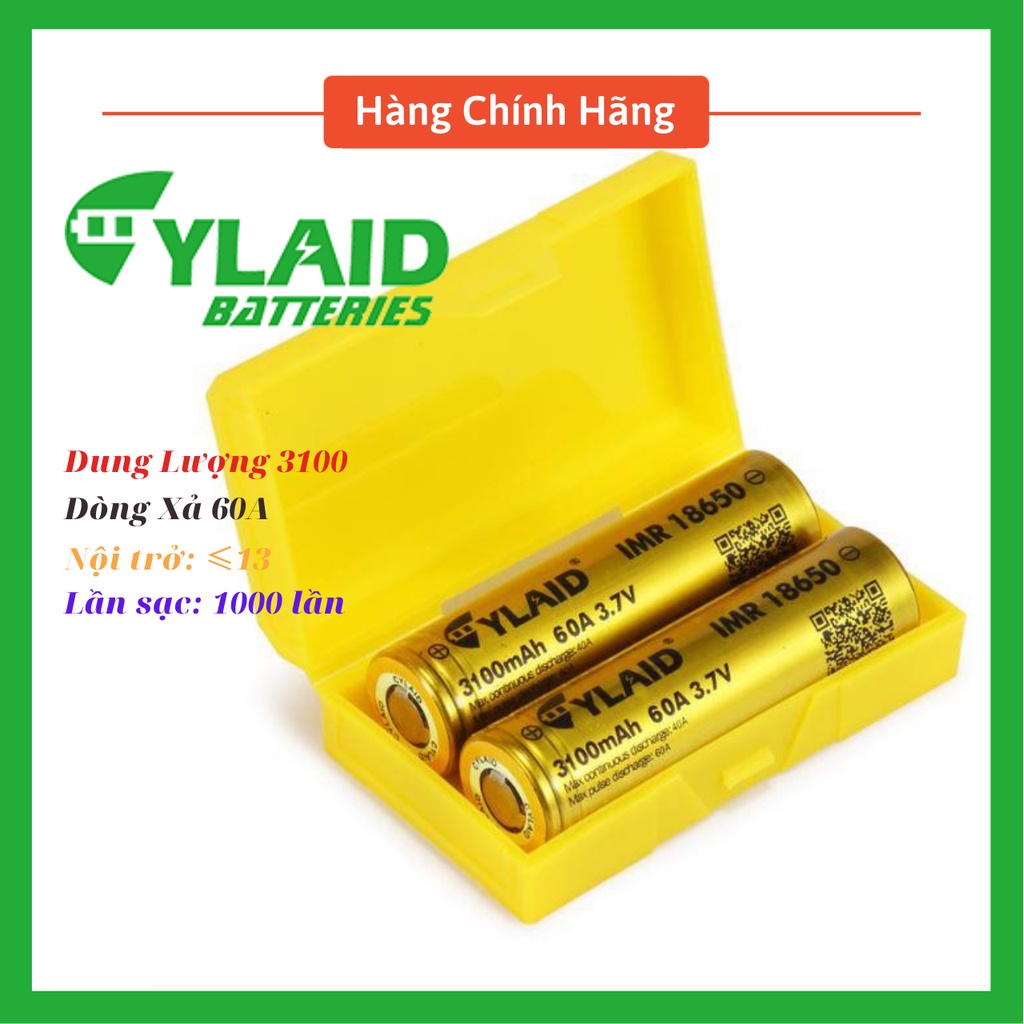 Nhập RS0722 giảm 30k cho đơn 99kPin 18650 cylaid vàng 3100mAh 60A dung ...