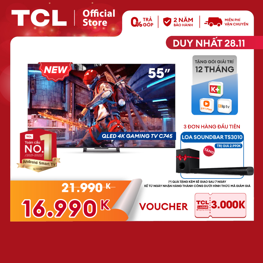 SALE SỐC 30.11 CHỈ 9.XXXK QLED TV TCL 4K UHD - Tivi 55 - 55C645 - Tivi 55 inch - Tivi cao cấp ...