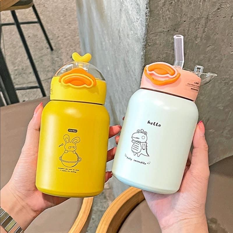 [HOT DEAL] Bình Nước Giữ Nhiệt Inox 420ml GOOD DUCK - Nắp Bình Mỏ Vịt Có Ống Hút Tiện Lợi ...