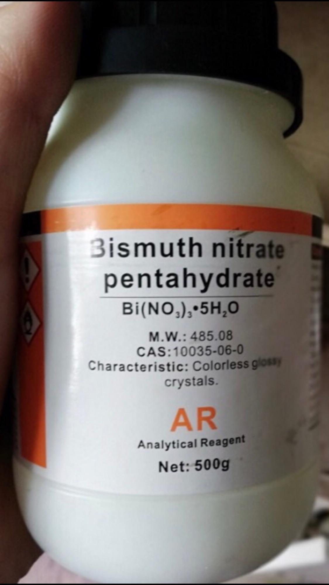 Bismuth nitrate pentahydrate Xilong Bi(NO3)3.5H2O lọ 500g Bi(NO3)3 ...