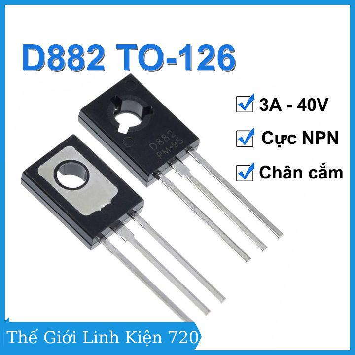 D882, linh kiện điện tử Transistor D882 TRANS NPN 3A 40V chân cắm TO ...
