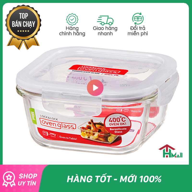 Hộp đựng Cơm Thủy Tinh Hộp Cơm Văn Phòng Hộp đựng đồ ăn Mang đi Hộp Thủy Tinh Lock And Lock