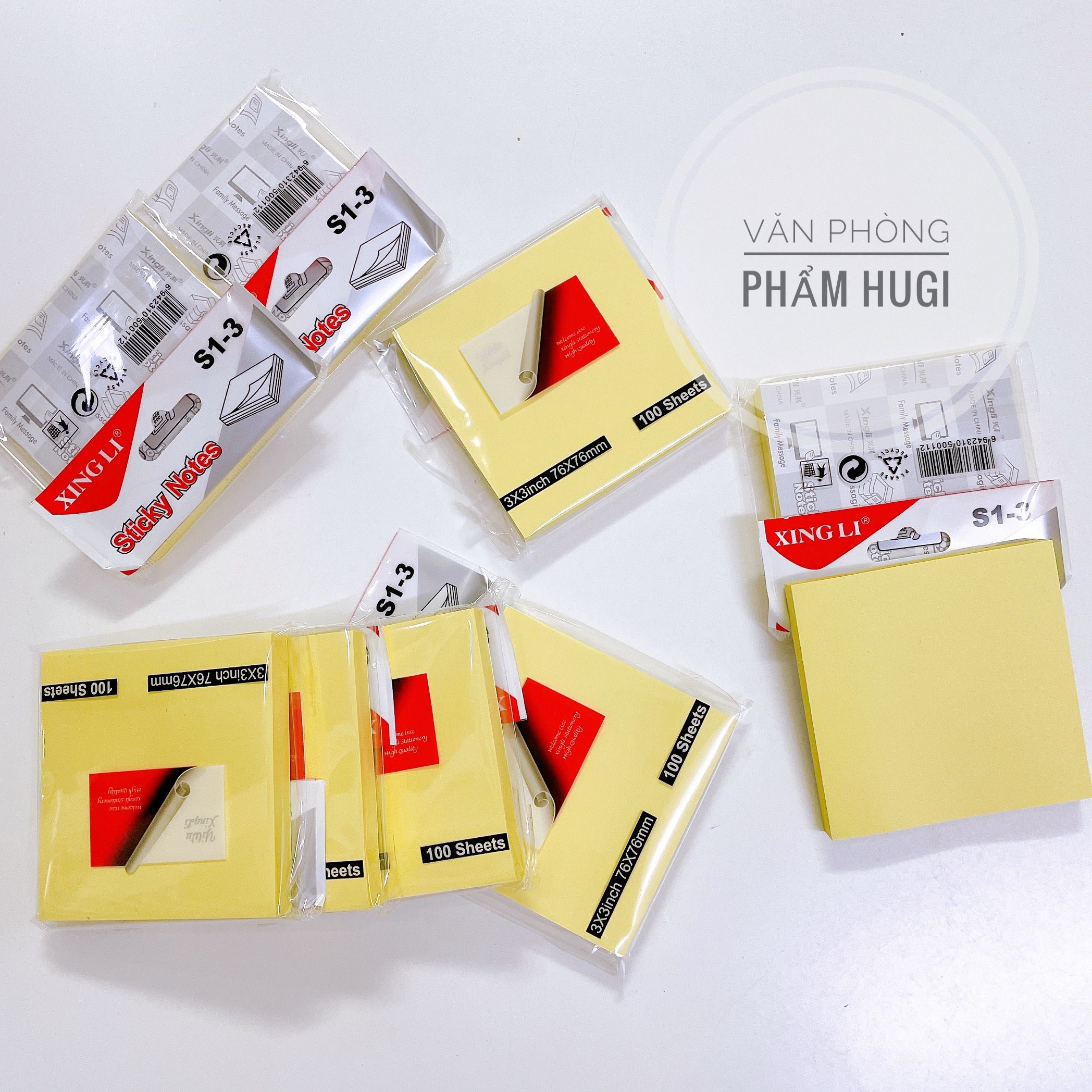 Giấy notes vàng hình vuông (76x76mm) xấp gồm 100 tờ - MixASale