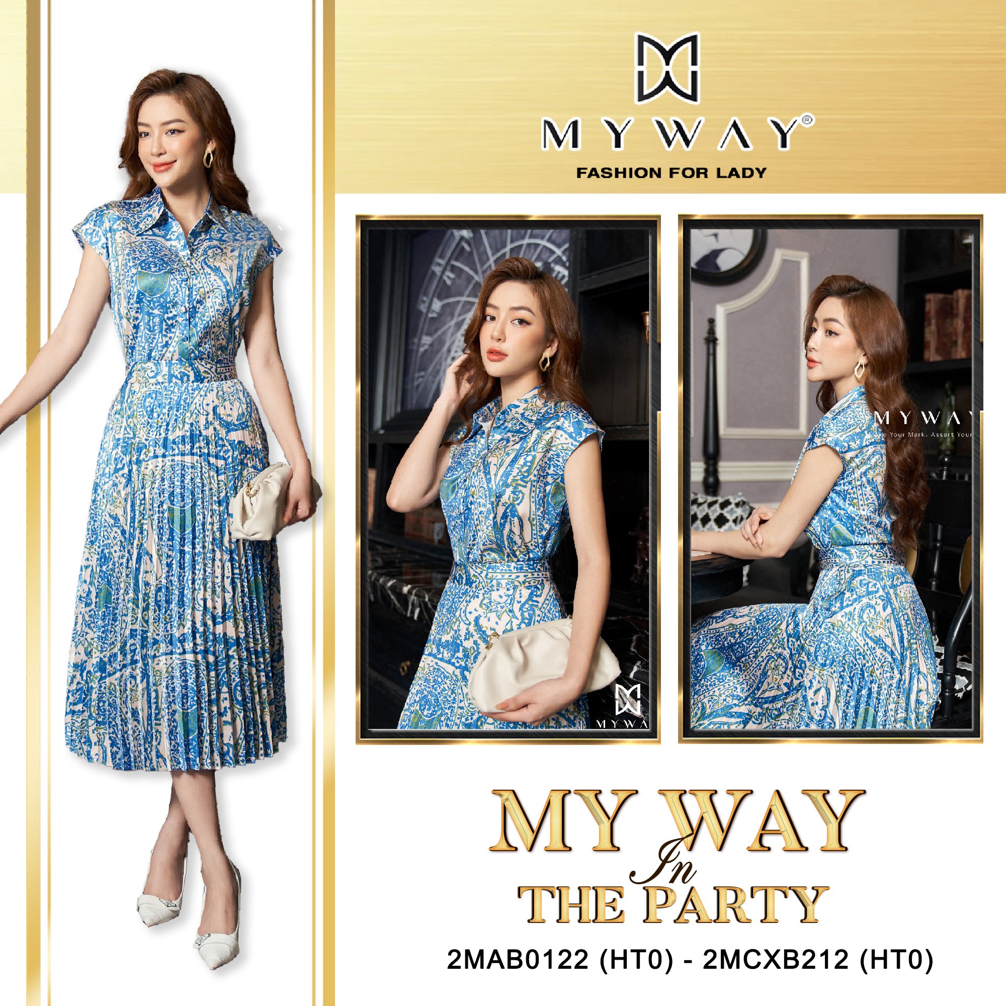 SET ÁO SƠ MI MY WAY TAY VÁT CHÂN VÁY XÒE XẾP LY HỌA TIẾT CAO CẤP ...