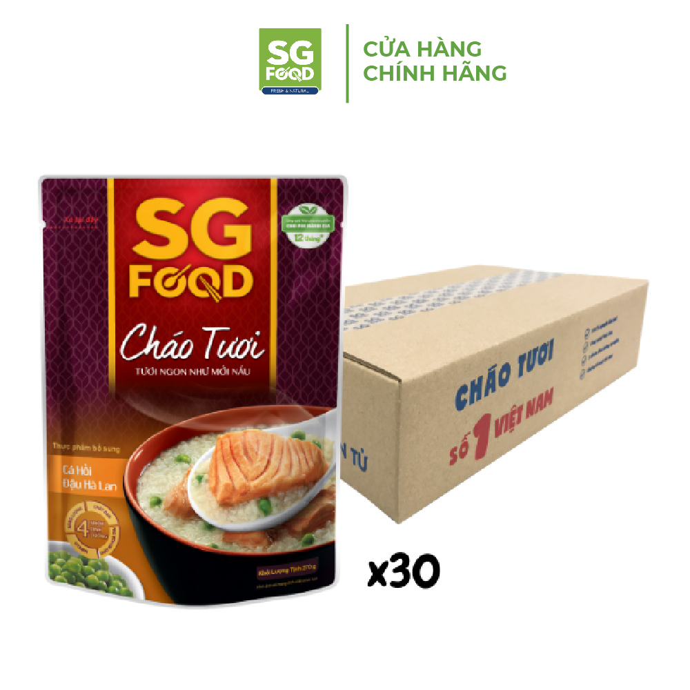 [HCM](Date mới)1 thùng ( 30 gói) Cháo tươi Sài gòn Food 240g( 6 vị) - MixASale