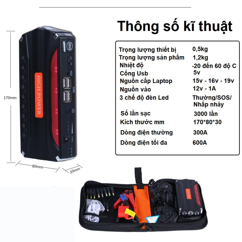 Pin Sạc dự phòng kiêm kích nổ ắc quy ô tô/Xe máy đa năng High Jx Power ...