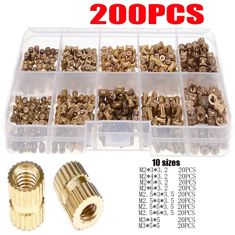 Hộp 200 Đai Ốc M2 M2.5 M3 Bằng Đồng - Đai Ốc Cấy Ren, Tán Đồng | Lazada.vn