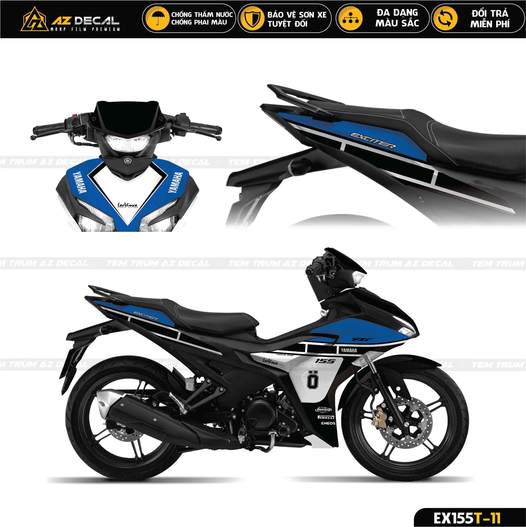 Tem Trùm Exciter 155 Phong Cách 60th Anniversary EX155T-11 Decal Dán Xe ...