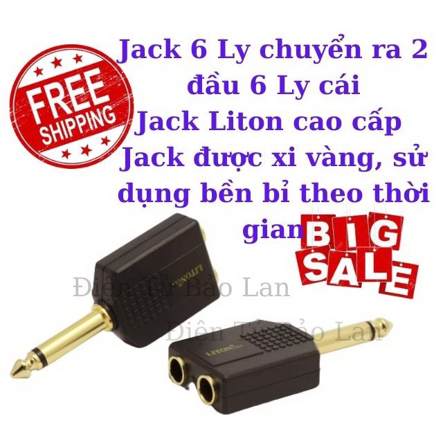 Jack Chia Micro 6.5Mm 1 Ra 2 Liton, Jack Chia 6 Ly 1 Đầu Đực Ra 2 Đầu ...