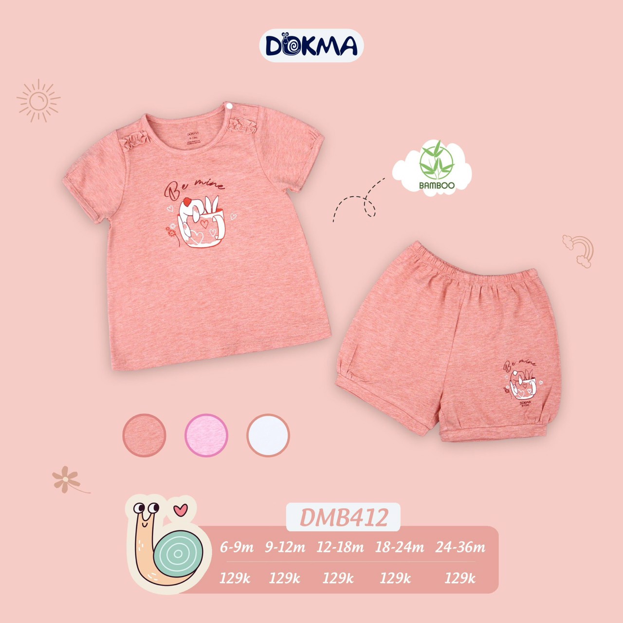 (DOKMA)Bộ cộc tay bé gái 6-36 tháng Dokma DB4121306 - MixASale
