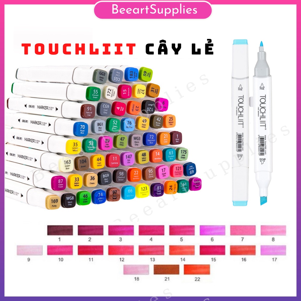 Bút màu dạ Marker Touch Liit chuyên dụng tô mầu dạ vẽ tranh anime manga ...