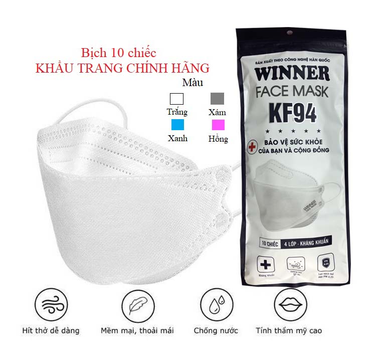 Khẩu trang 4D WINNER Mask bịch 10. chiếc Khẩu Trang ngăn ngừa khói bụi ...