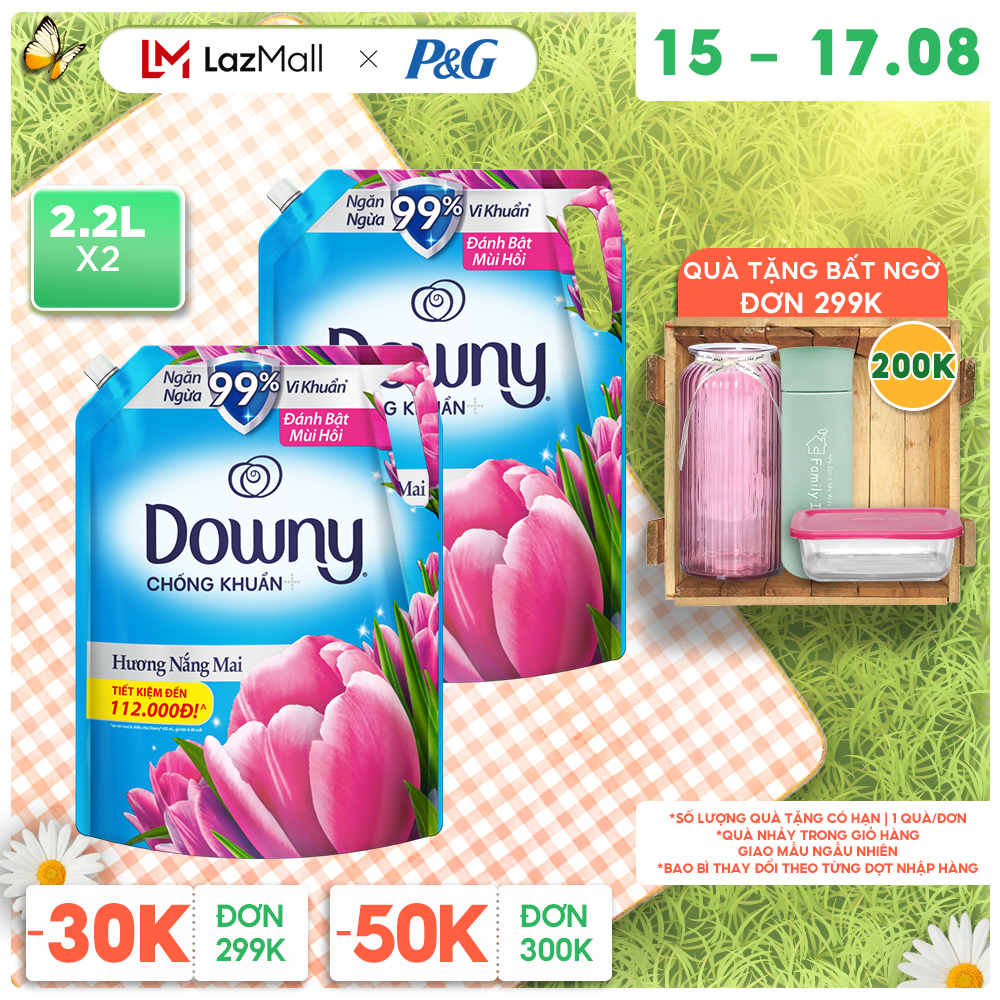 Combo 2 Xịt Vải DOWNY Khử Mùi Và Chống Khuẩn 99.9 Nhiều Mùi Hương Chai 370 ML - MixASale