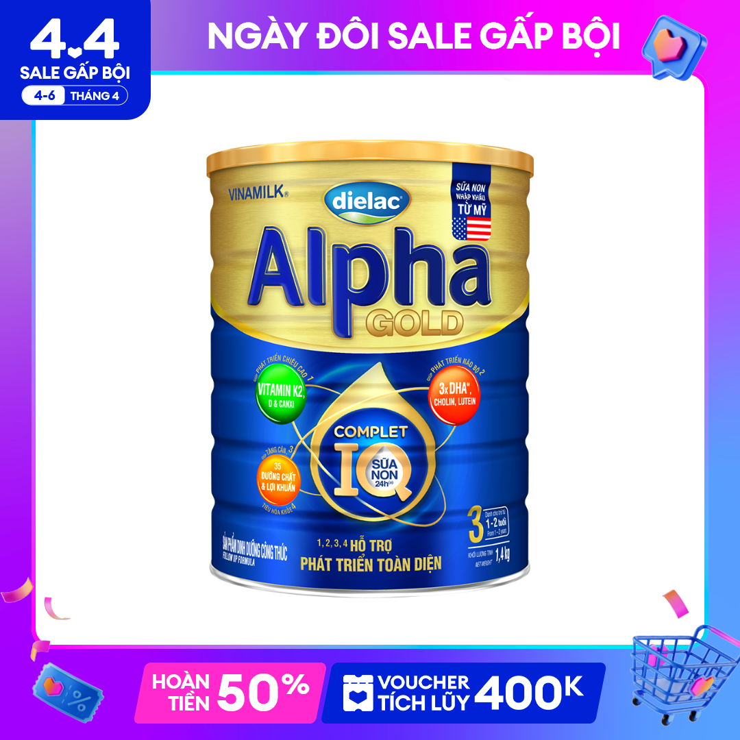 Sữa bột Dielac Alpha Gold 4 1.4kg (Date 122024) - MixASale