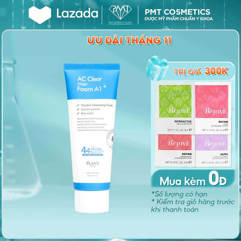 Sữa rửa mặt ngừa mụn cho da dầu, mụn The Plant Base AC Clear Magic Foam ...