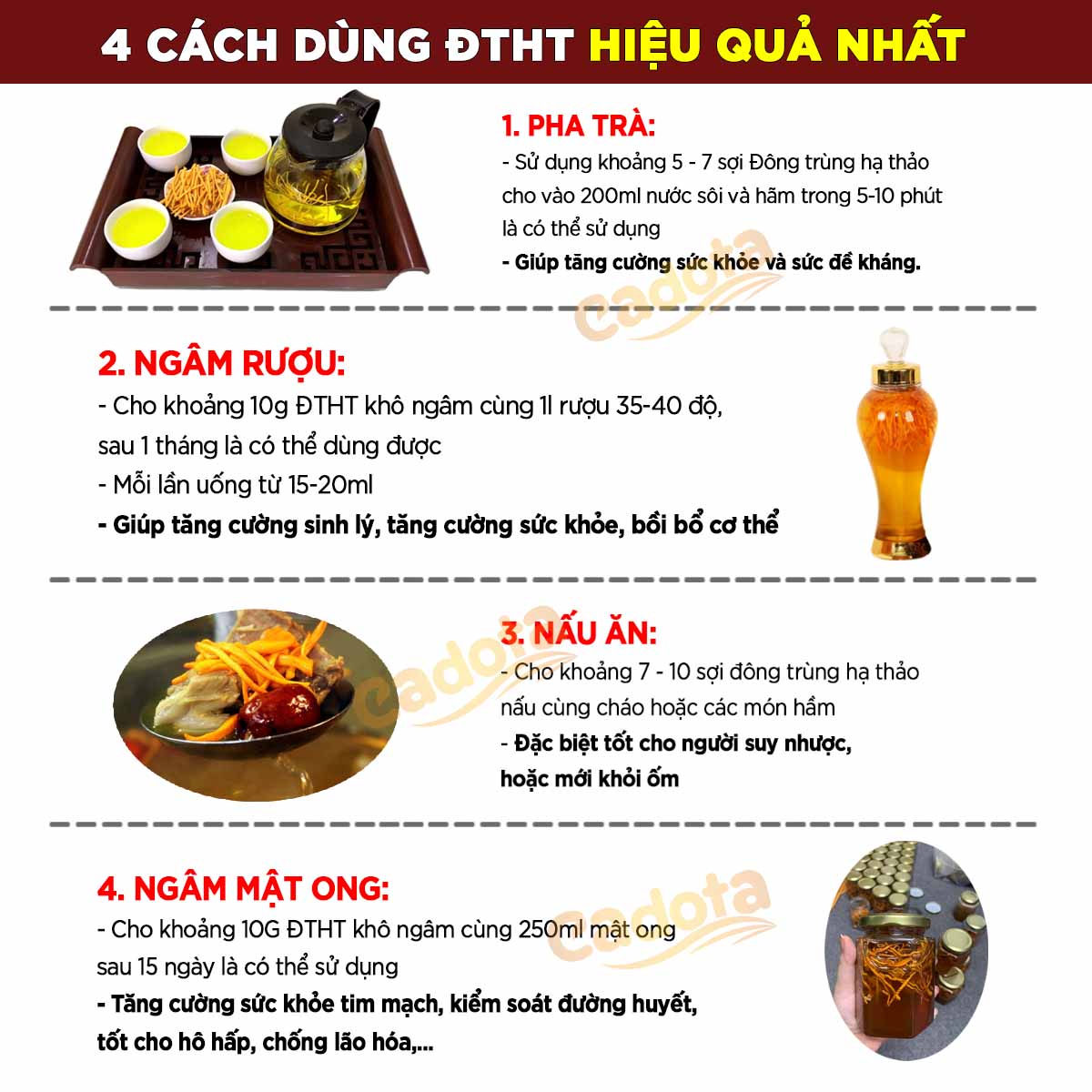 Hũ 10g Đông trùng hạ thảo sấy thăng hoa Sợi Gãy giúp dễ ngủ tăng cường ...