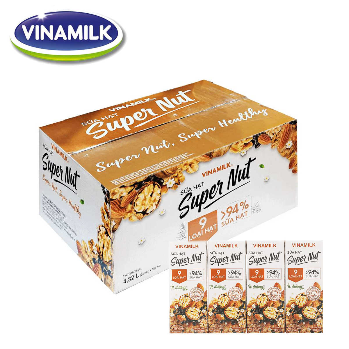 THÙNG 24 HỘP SỮA 9 LOẠI HẠT SUPER NUT VINAMILK 180ML | Lazada.vn