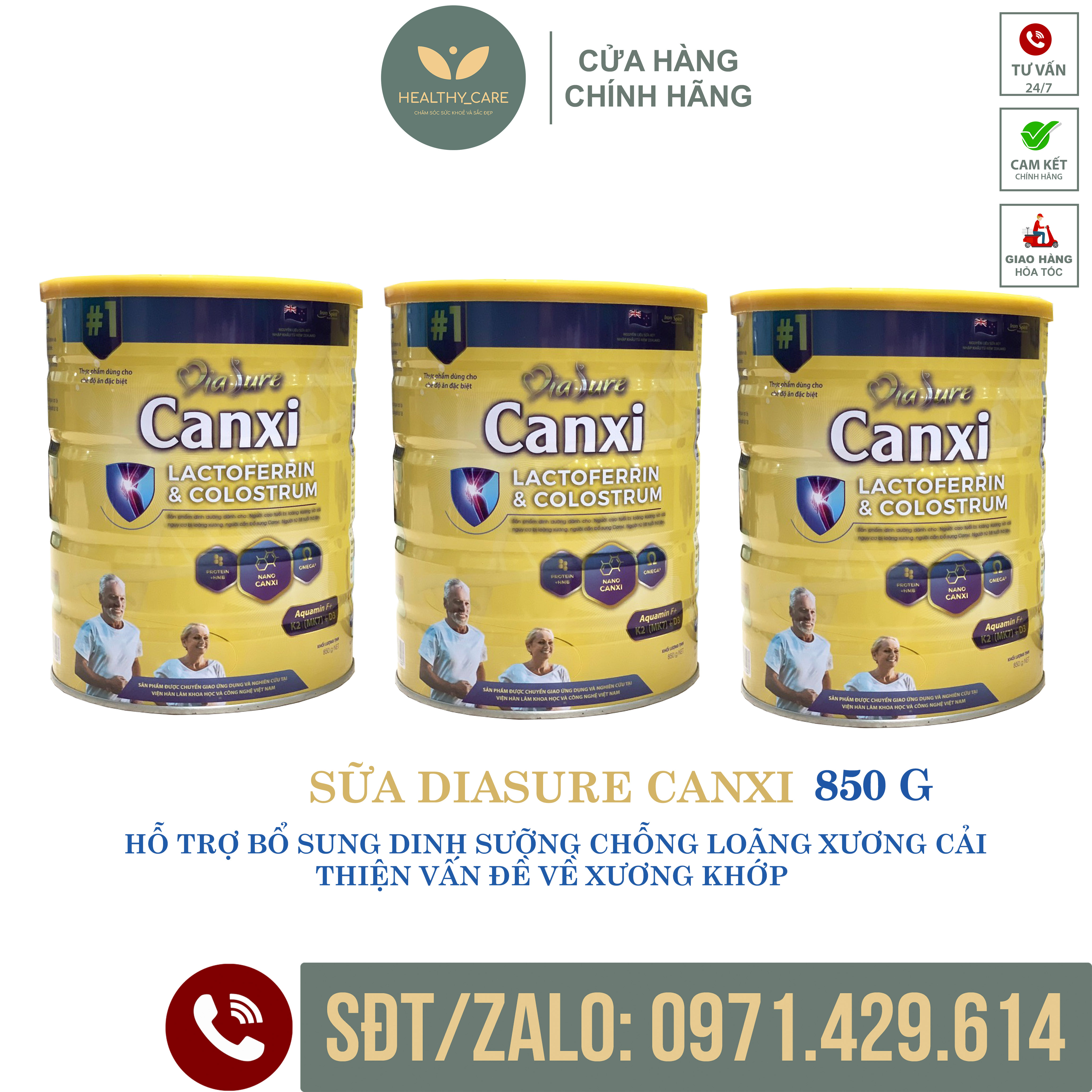 Combo 2 Lon Sữa DIASURE CANXI 850GCHÍNH HÃNG - hỗ trợ bổ sung dinh dưỡng nano canxi phòng chống ...