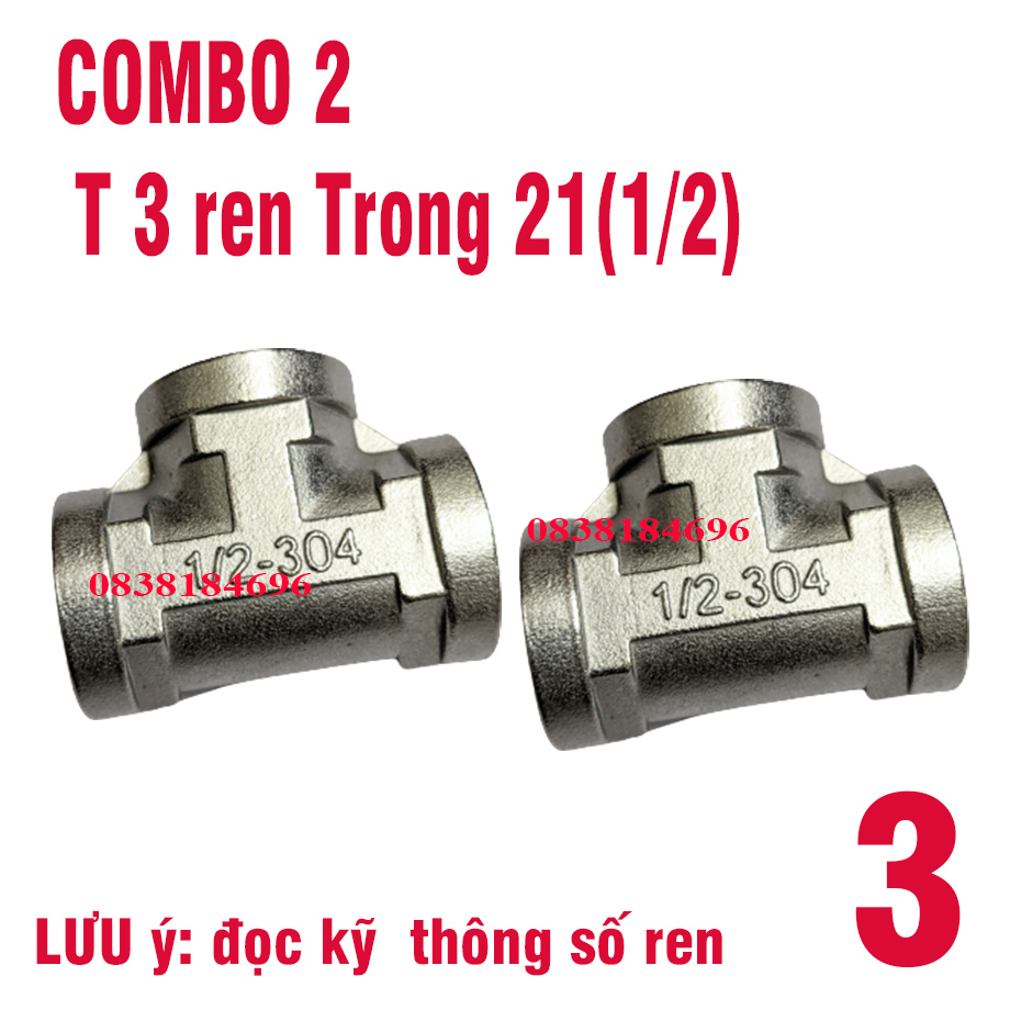 Nối 2 Đầu Ren Trong 21 Răng Ngoài 21 - Inox không gỉ.. Ren trong ren ...