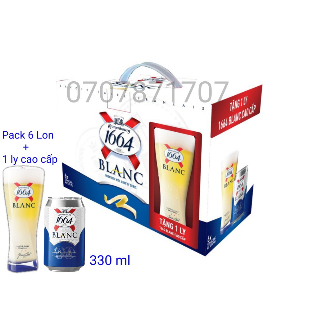 Bia 1664 Blanc - Pack 6 lon 330ml | Lazada.vn