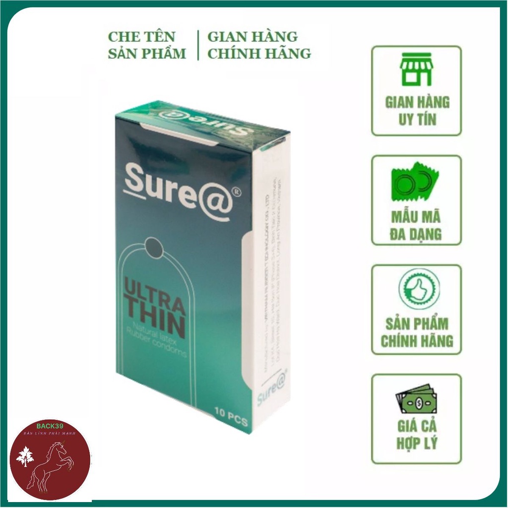 Bao Cao Su Siêu Mỏng Siêu Trơn Sure Ultra Thin - Hộp 10 Bao - | Lazada.vn