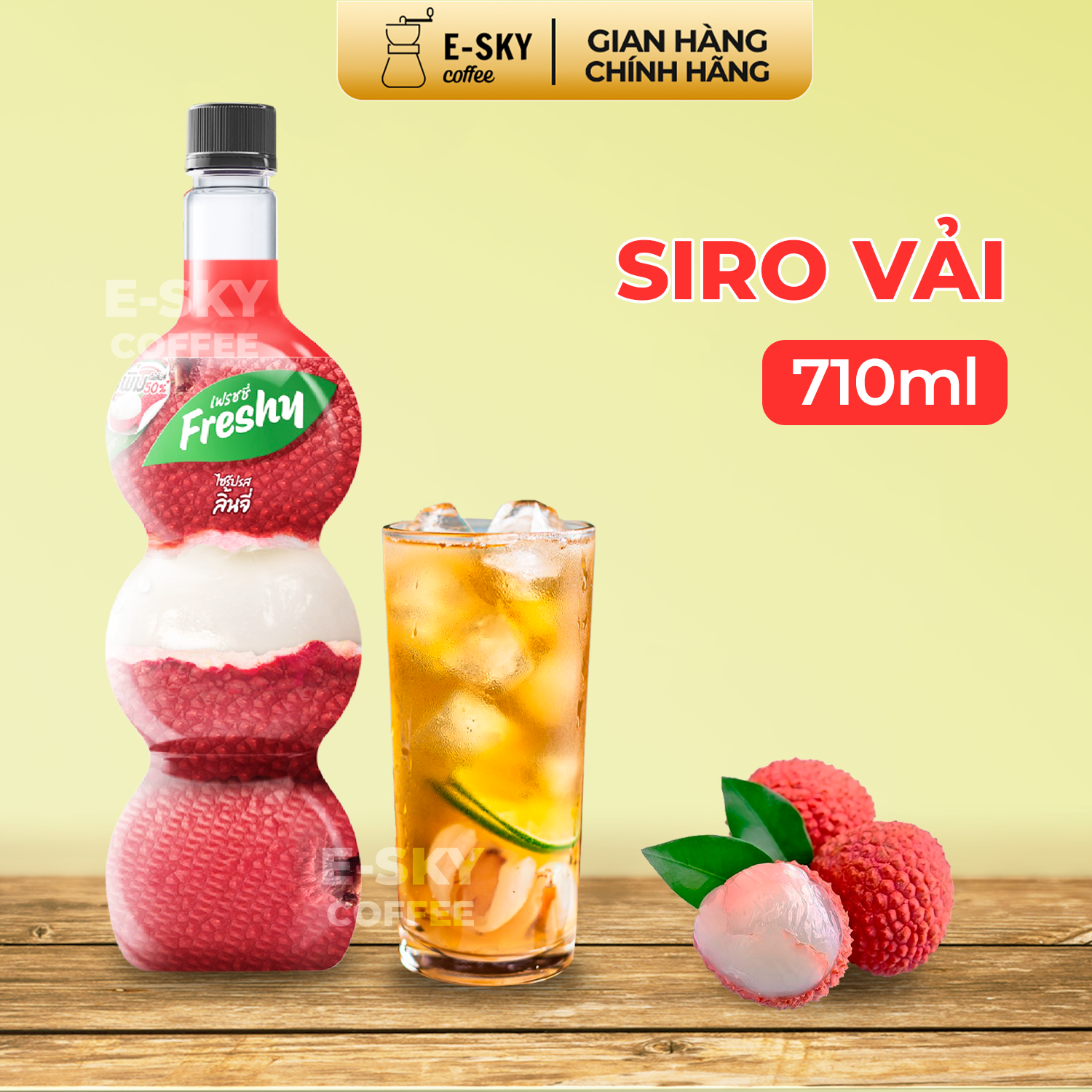 Siro Vải Freshy Litchi Syrup Nguyên Liệu Pha Chế Trà Sữa Chai 710ml ...