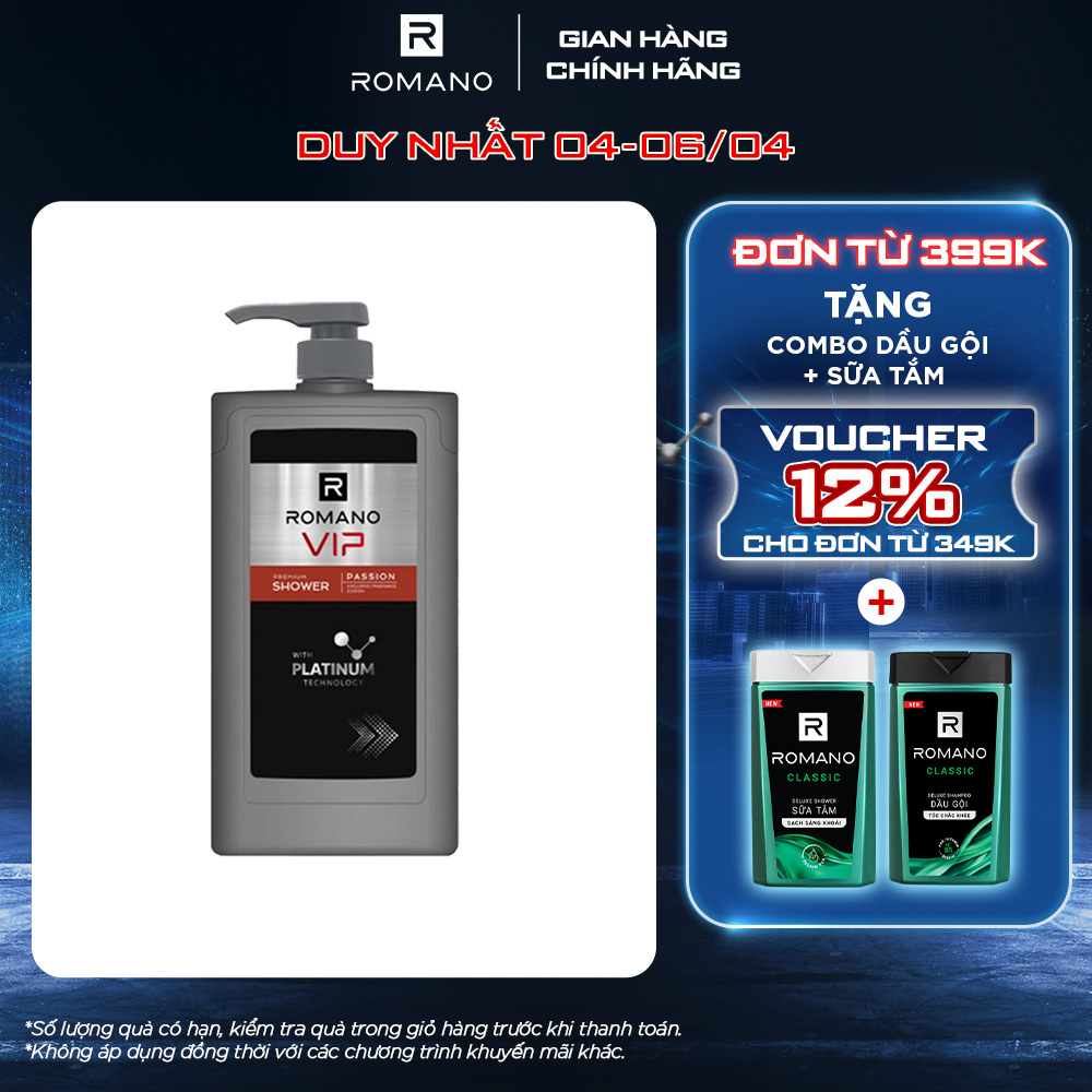 Sữa tắm cao cấp Romano VIP Passion mạnh mẽ bí ẩn 650g | Lazada.vn