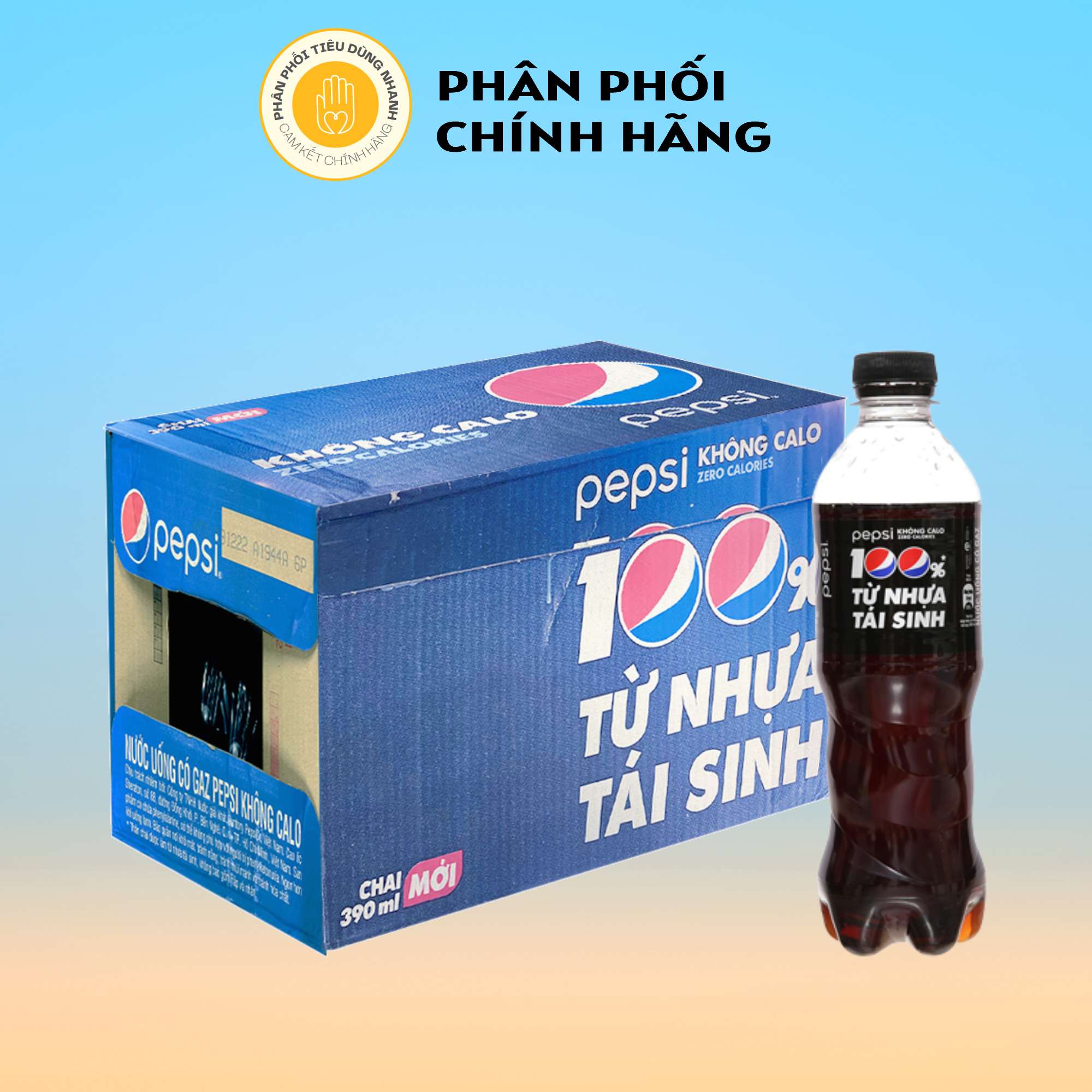 Thùng 24 Chai Nước ngọt Pepsi Không Calo 390ml/Chai | Lazada.vn