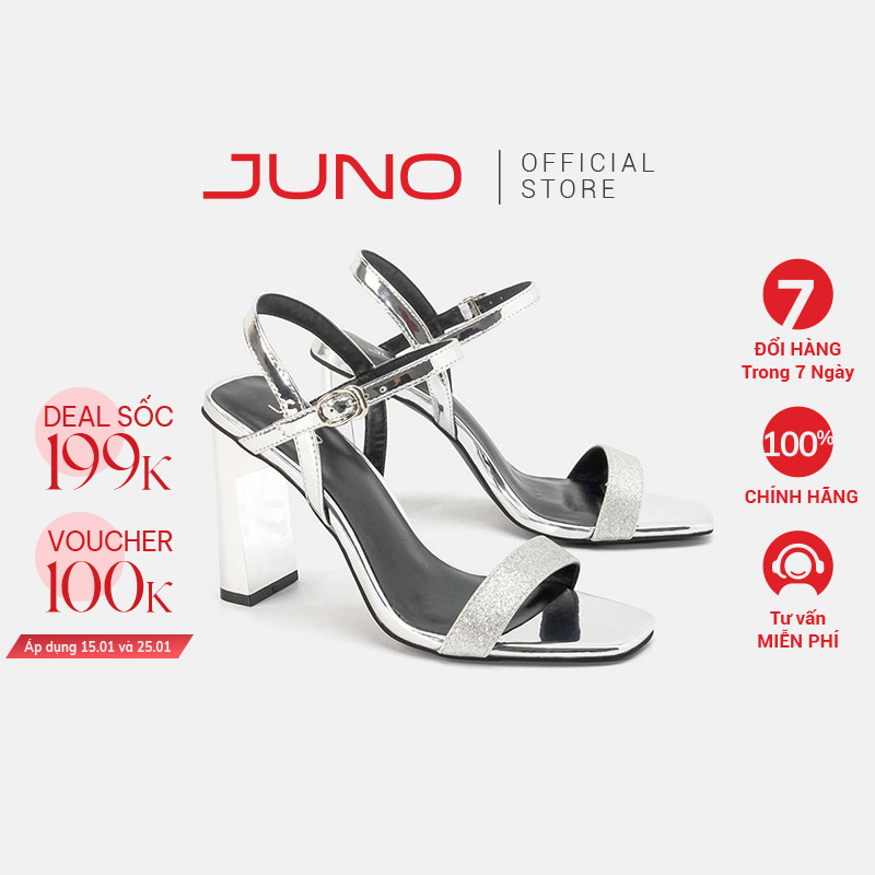 Giày sandal Cao Gót 9cm Thời Trang JUNO Gót Thanh Quai Mảnh Bất Đối Xứng SD09097 - MixASale