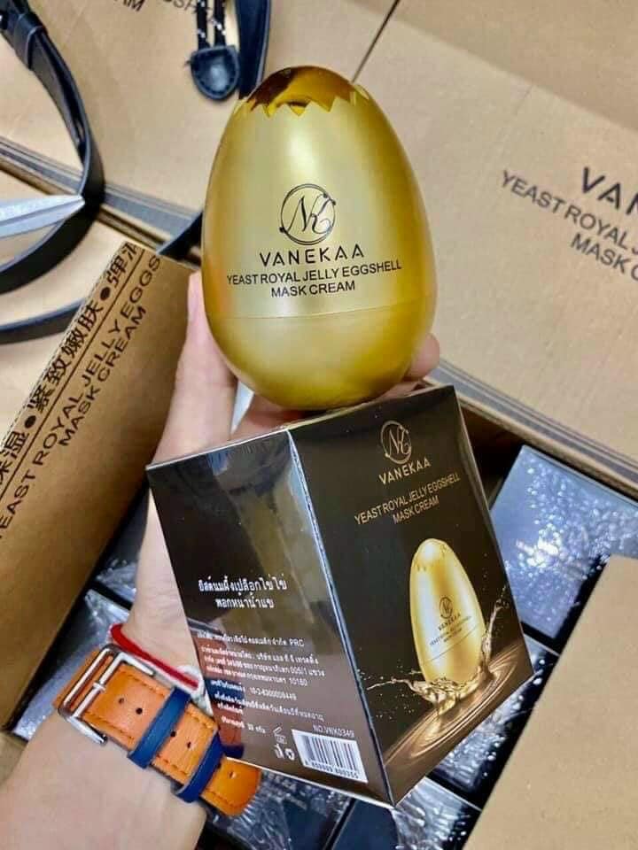 Mặt nạ xóa nếp nhăn quả trứng vanekaa yeast royal jelly egg shell mask cream - MixASale