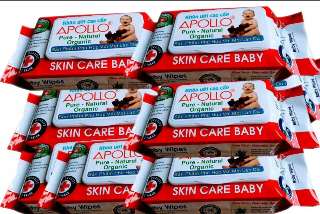 COMBO 15 GÓI KHĂN ƯỚT CAO CẤP BABY WIPES APOLLO 80gr - MixASale