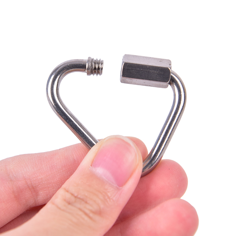 Bjgqga Triangle Carabiner Stainless Steel Keychain Snap Clip Hook ...