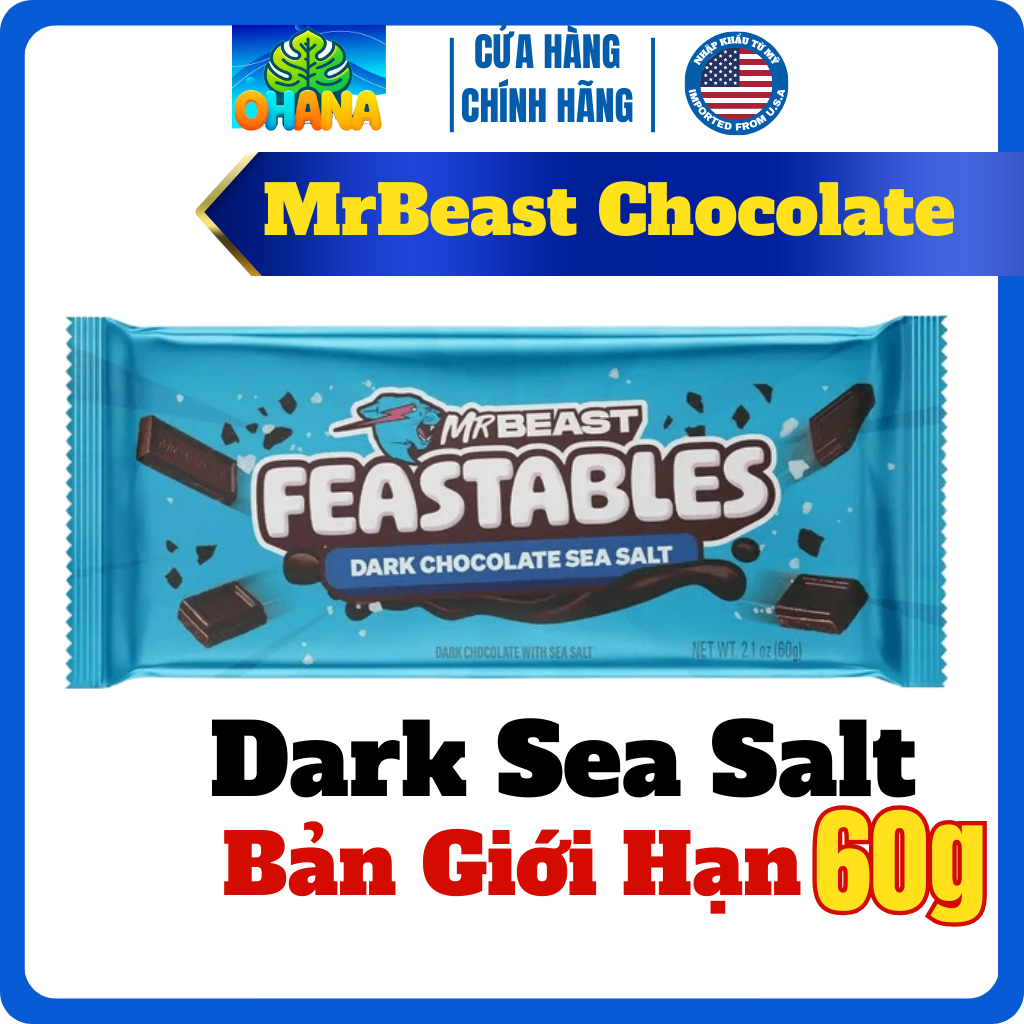 Kẹo socola mrbeast - chocolate mr beast Feastables MrBeast 60g-Dark ...