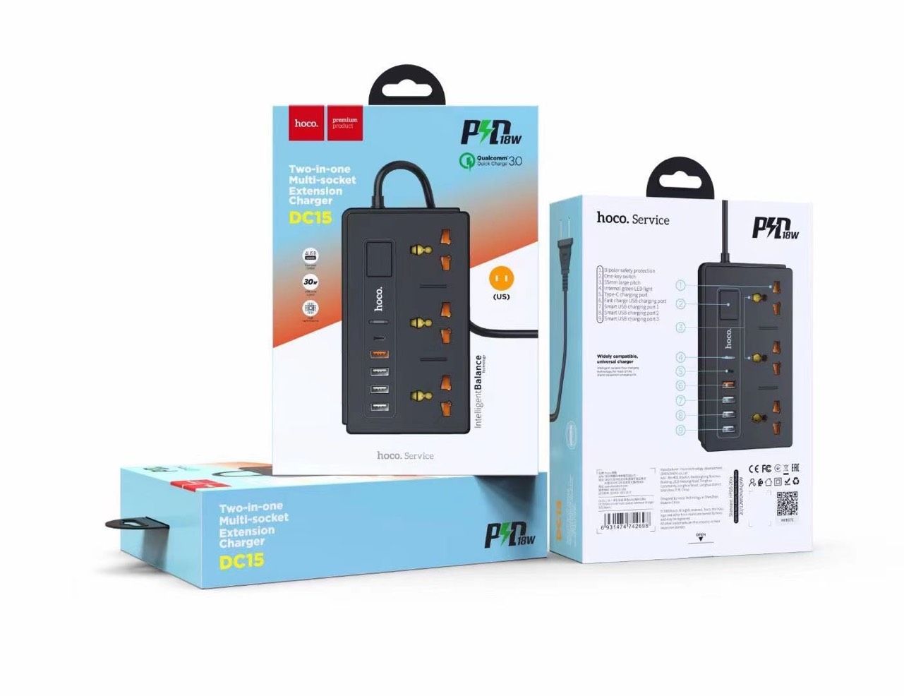 Ổ Cắm Điện Đa Năng Hoco DC15 - Sạc nhanh PD18W QC18W Hỗ Trợ Cổng Type-C ...